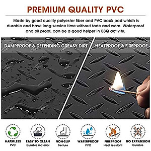 Asatte Gas Grill Mat Floor Protection for Backyard, Outdoor, Deck & Patio, Black (120 * 75cm)