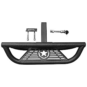 YZONA 2.5 Inch Drop Universal Bumper Hitch Step Trailer for 2 Inch Receiver Compatible with Pickups Trucks Vans SUVs ATVs, with Pin Lock & U-Bolts Stabilize, Tow Guard Protector Rear bar