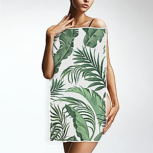 ALAZA Palm Leaf Tropical Plant Hand Towels Bathroom Towel Highly Absorbent Soft Small Bath Towel Decorative Guest Breathable Fingertip Towel for Face Gym Spa 30 X 15 Inch