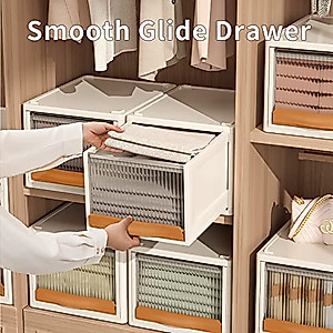 Plastic Drawers, Stackable Storage Drawers, 4 Drawers Plastic Storage, Storage Drawers Organizer for Bathroom, Two Way Opening Drawers for Clothes, Storage Bins with Drawers, Under Desk Storage Drawer
