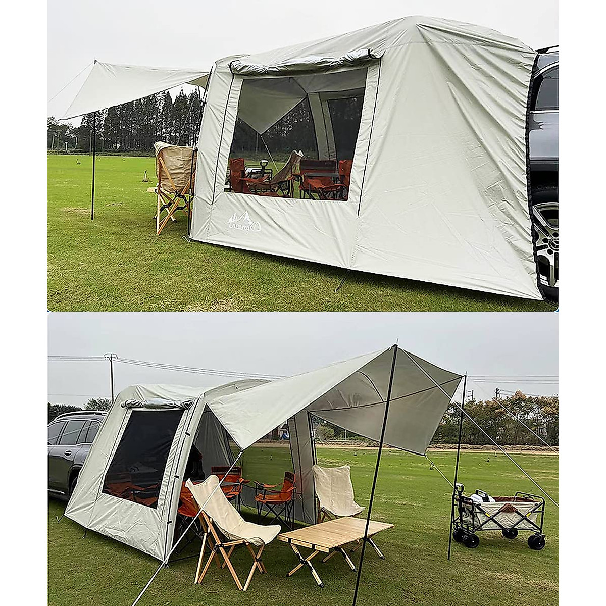 WINTENT Versatile Car Tent SUV Tailgate Attachement Tent Rainfly Screen Room for Camping （15.9 x 7.9 x 6.4ft） (Ranifly)