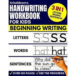 Handwriting Workbook for Kids: 3-in-1 Writing Practice Book to Master Letters, Words & Sentences