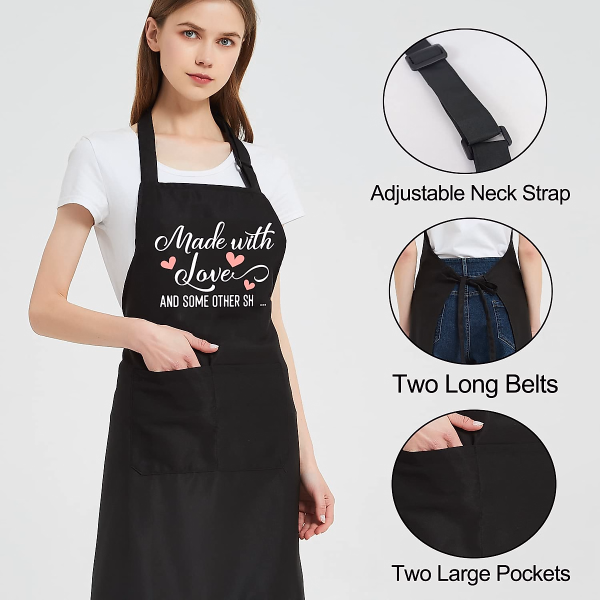 Jpayxese Cooking Gifts for Women, Funny Aprons for Women Cute with Pockets, Baking Chef Kitchen Apron Gifts for Bakers Mom Wife Birthday Mothers Day Christmas