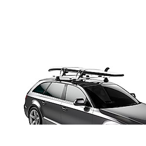 Thule DockGrip - Carries up to 36" wide kayaks and SUPs - Fits all hull shapes - Fits most roof rack cross bars - Kayak roof rack - Stand up paddleboard compatible - 85lb weight capacity