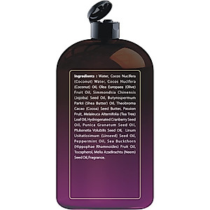 ALL Natural Body Wash - Fights Body Odor, Athlete's Foot, Jock Itch, Nail Issues, Dandruff, Acne, Eczema, Shower Gel for Women & Men, Skin Cleanser -16 fl oz (Passion Fruit)