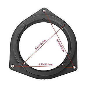 Orgrimmar 2 Pcs 6.5" Plastic Car Speaker Spacers Adapter Black Mounting Spacer Adaptor Ring for Toyota/Crown/Reiz/BYD F3