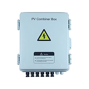 6 String PV Combiner Box with 15A Rated Current Fuse Lightning Arrester and Circuit Breakers for Solar Panel Kit Off Grid System