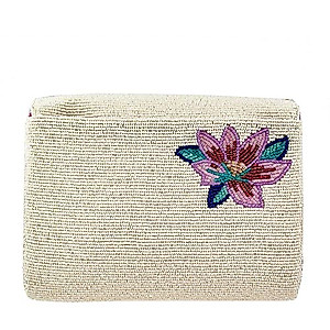 Mary Frances Centerpiece, White Floral Crossbody Clutch Handbag
