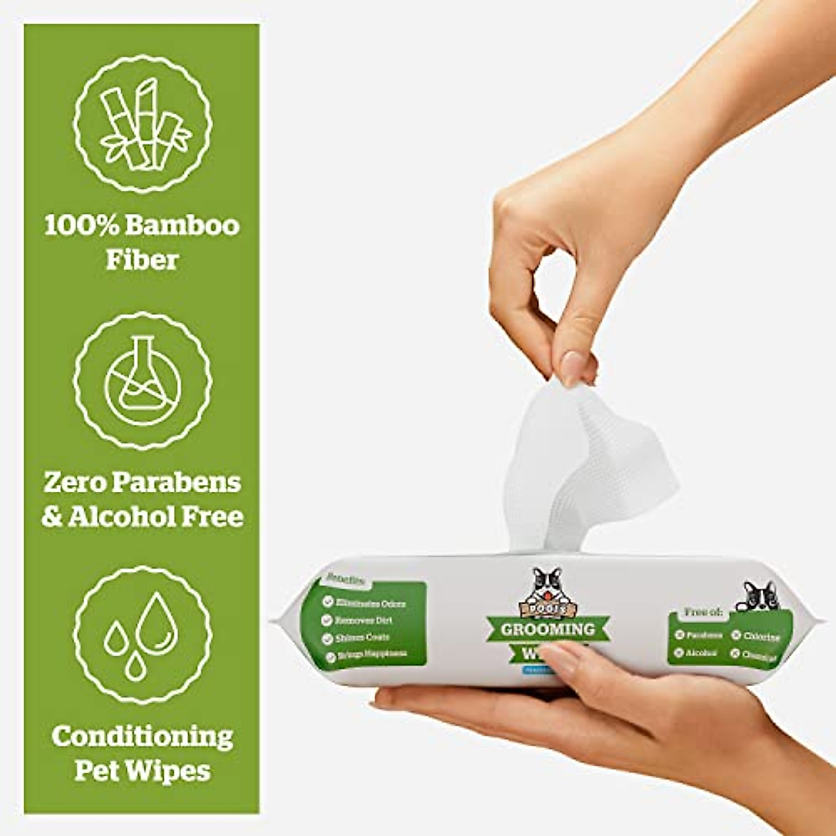Pogi's Dog Grooming Wipes - 100 Dog Wipes for Cleaning and Deodorizing - Plant-Based, Hypoallergenic Pet Wipes for Dogs, Puppy Wipes - Quick Bath Dog Wipes for Paws, Butt, & Body - Fragrance Free