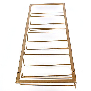 Under Cabinet Wine Rack, Wine Bottle Holder Under Shelf and Hanging Wine Glass Holder Set, Under Cabinet Stemware Holder for Kitchen Cabinet, Wine Cabinet, Bar Cart(Gold)