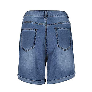 Fashion Mini Shorts,THENLIAN New Women Summer Short Jeans Denim Female Pockets Wash Denim Shorts(XXXXXL, Blue)
