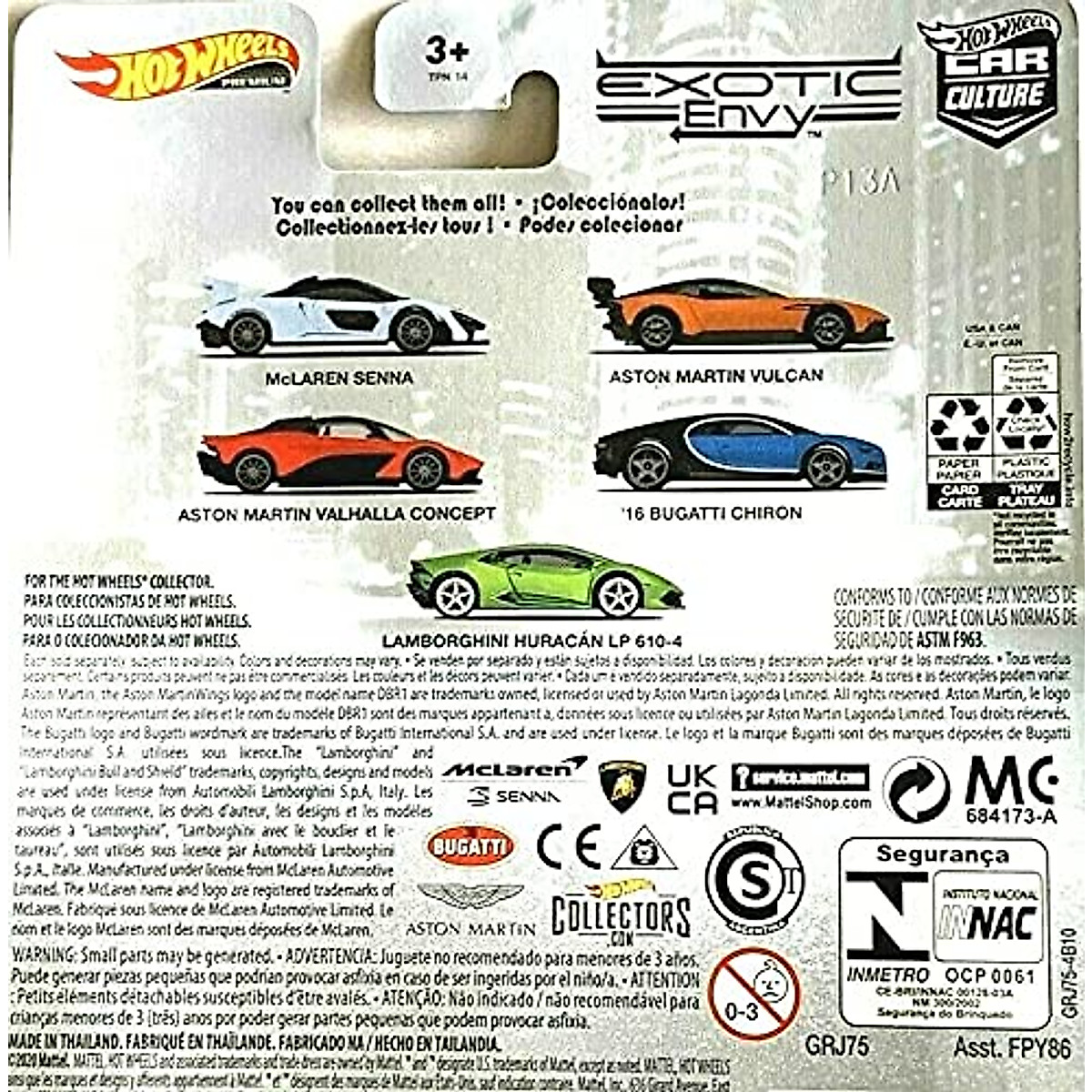 Metal Hotwheels Premium Car Culture Lamborghin Huracan LP 610-4 [Green] - Exotic Envy 5/5 for Unisex Children
