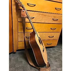 Guitar Strap for Acoustic, Electric Guitars with Suede Leather Ends, Includes 2 Safety Locks, 1 Leather Guitar Strap Button