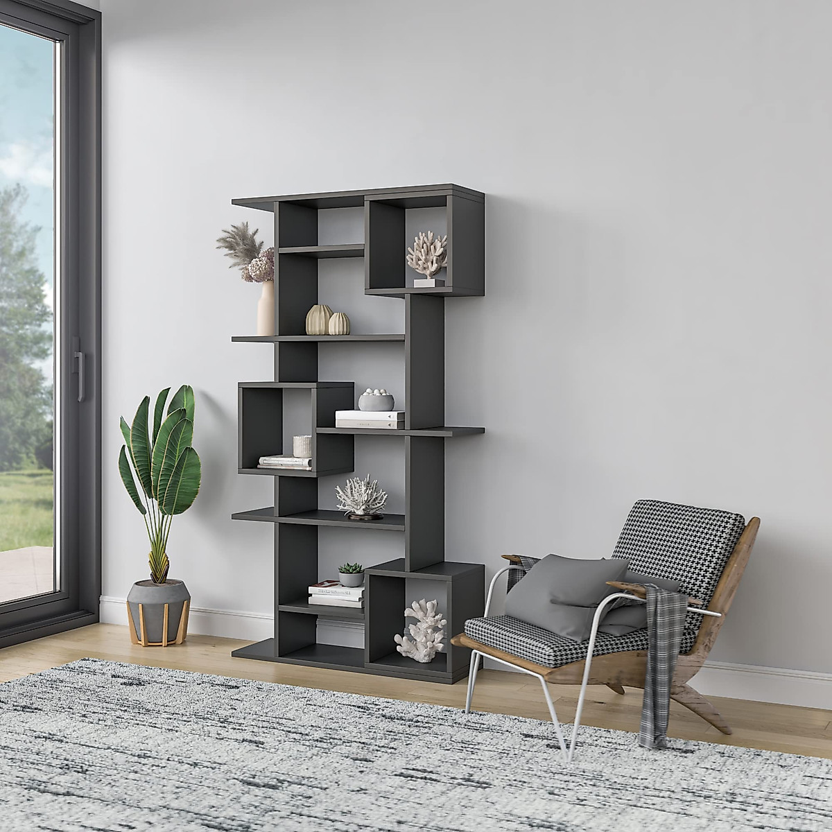 Ada Home Décor Barrett Bookcase, 36'' x 68'' x 11'', Oak