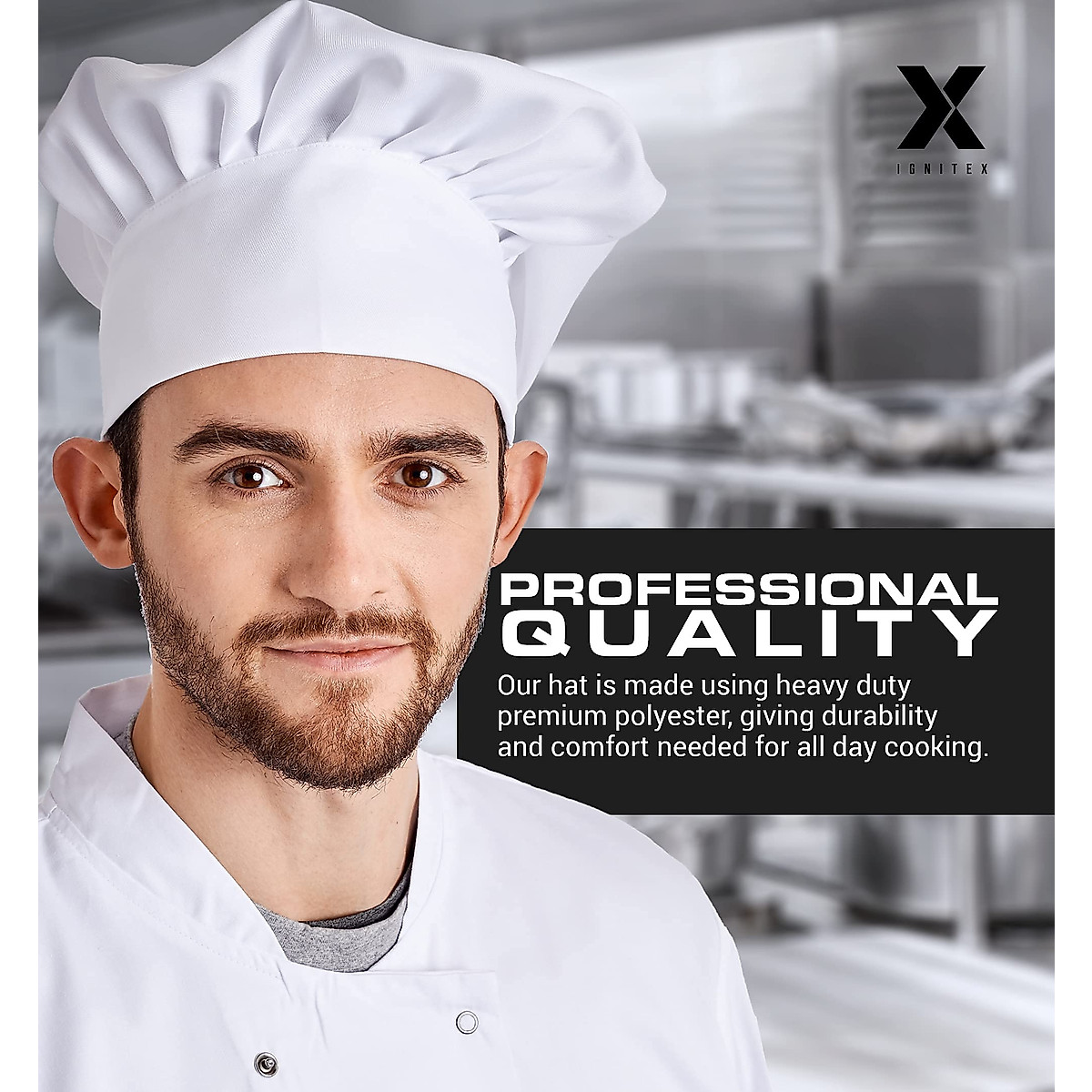 Chef Hat for Men and Women - Cute Chef Hats for Adults, The Perfect Pizza Chef Hat, Mens Chef Hat White