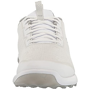 PUMA Golf Men's Fusion PRO Extra Wide Golf Shoe, Puma White-Puma Silver-High Rise, 9.5