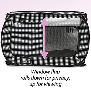 Necoichi Portable Stress Free Cage Carrier and Litter Box, Indoor & Outdoor, Travel (Black, Cage/Kennel+Litter Box)