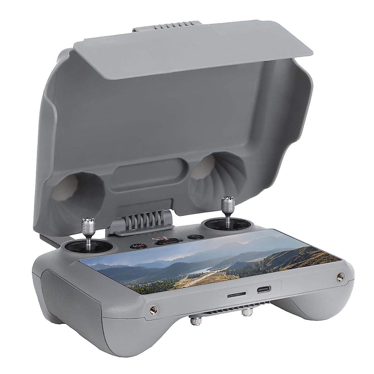 Anbee Upgrade 2-in-1 Protector Cover & Monitor Sun Hood for DJI RC 2 Remote Controller, Compatible with DJI Air 3S / Mini 4 Pro Drone (For DJI RC 2 Controller)