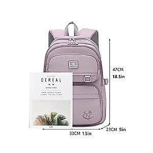 BEFUNIRISE Backpack for School Girls Bookbag Cute Bag College Middle High Elementary 18 Inch School Backpack for Teen Girls (#1Pink, Large)