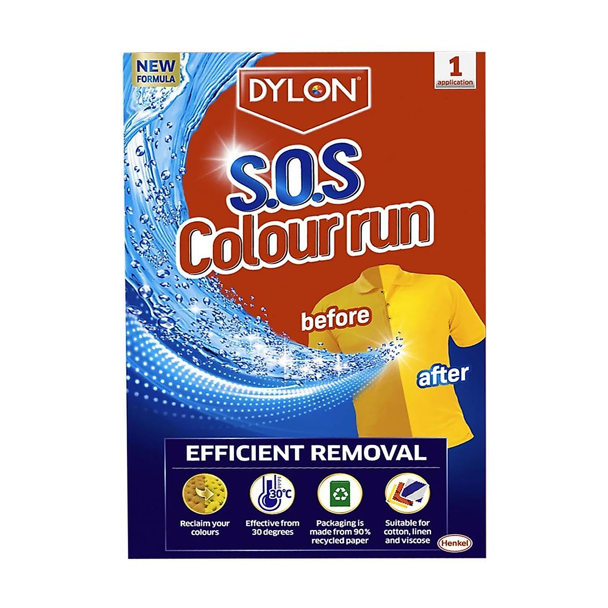 Revive Fabrics: Dylon S.O.S Color Run Dye 75ml - 1 Application (Pack of 1) Infuse Fabrics with Vibrancy Using Dylon S.O.S Color Run Dye. Rejuvenate and Refresh Textiles and Fabric effortlessly!