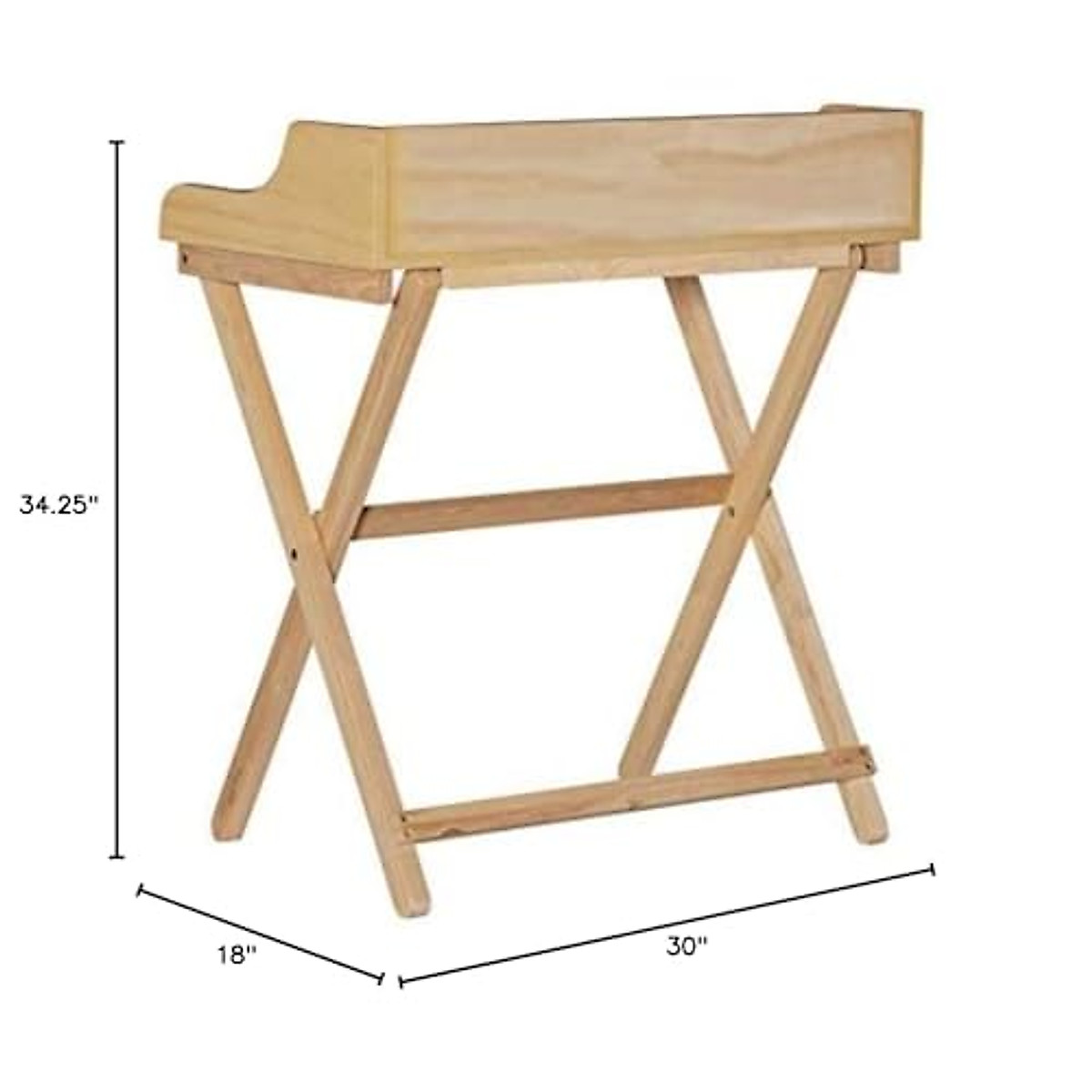 Linon Cade Wood Folding Desk with Small Drawer in Natural Brown Stain