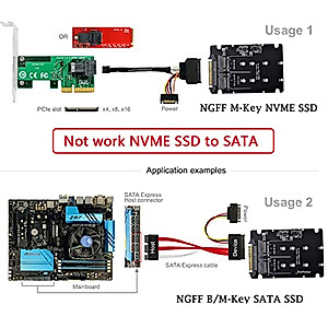 ChenYang M.2 NVME SSD to U.2 SFF-8639/NGFF SATA SSD to SATA 2 in 1 Combo Hard Drive Converter Adapter (NVME to SATA not Working)