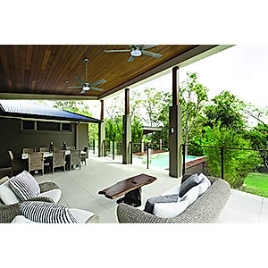 Wynd Smart Indoor and Outdoor 5-Blade Ceiling Fan 42in Graphite Weathered Gray with 3000K LED Light Kit and Remote Control works with Alexa, Google Assistant, Samsung Things, and iOS or Android App