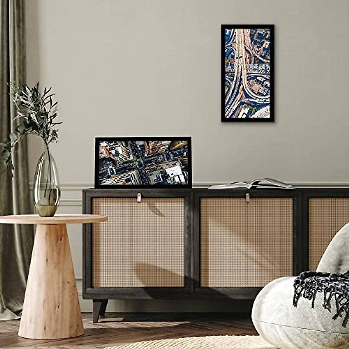 Americanflat 8x16 Picture Frame in Black - Engineered Wood with Shatter Resistant Glass - Horizontal and Vertical Formats for Wall and Tabletop