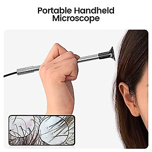 USB Digital Microscope, Teslong 10X to 200X Magnification Camera with Stand, Portable Handheld Electronic Coin Magnifier, Soldering Camera Ear Otoscope