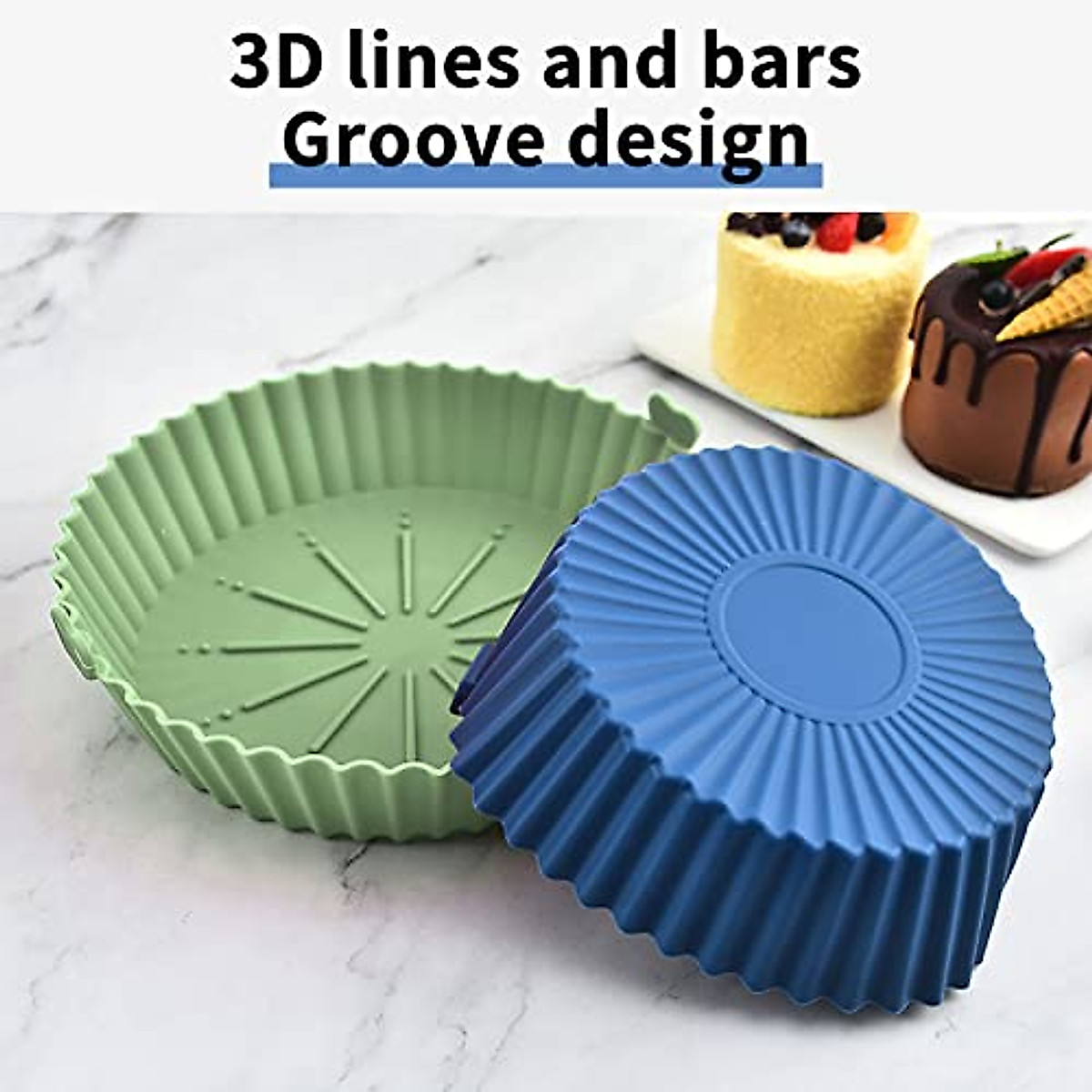 Air Fryer Accessories Silicone Liners:Air Fryer Silicone Liner Air Fryer Accessories Air Fryer Silicone Pot Air Fryer Basket Reusable Air Fryer Liners with Raised Silicone.