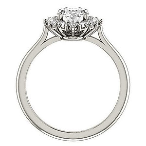 Mois 4 CT Oval Colorless Moissanite Engagement Ring for Women/Her, Wedding Bridal Ring Sets, Eternity Sterling Silver Solid Gold Diamond Solitaire 4-Prong Set for Her (4)