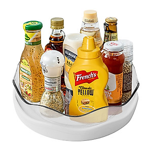 Lazy Susan Turntable Spice Rack Spinning Cabinet Organizer Rotating Condiment Tray Spinner for Pantry Kitchen Vanity Bathroom Jewelry Container Makeup Holder Cosmetic Storage (9 Inch)