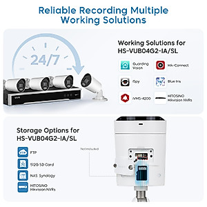 4MP Mini Bullet PoE IP Camera Outdoor, Strobe Light & Audible Warning, 131ft Full Color Night Vision, VCA, Human/Vehicle Detection, F1.0 Aperture, 2-Way Audio, 130dB WDR, 2.8mm Lens, Hik-Connect APP