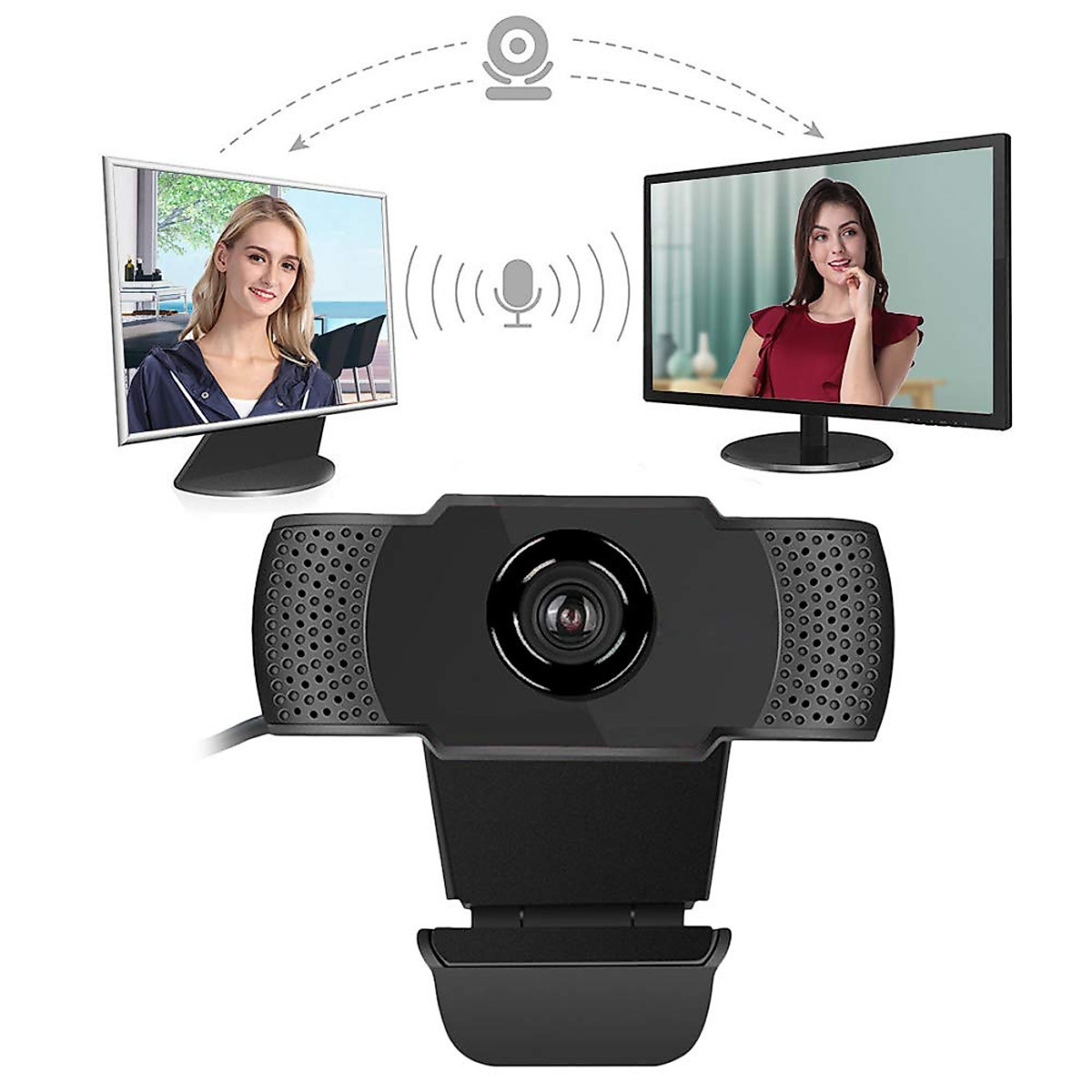 1080p Computer Webcam - Built in Noise Reduction Microphone - USB Free Drive - Plug and Play - for Video Calling, Conferencing, Gaming