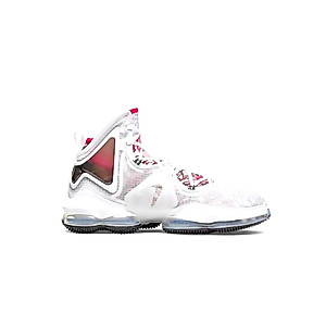 Nike Mens Lebron XIX Running Shoe, WHITE/UNIVERSITY RED-BLACK, 10 UK (11 US)
