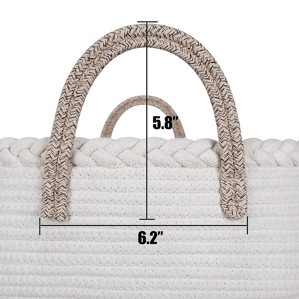 FENG@YE XXXL Extra Large 21.7 x 21.7 x 13.8 Inchs Natural Cotton Rope Basket Decorative Woven Basket Storage Baby Laundry Hamper with Handles for Baby and Kids Room Toy Bin Blanket Basket