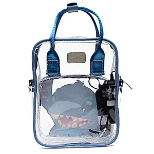 Disney Bag, Crossbody Light Up, Lilo and Stitch Stitch Smiling Expression, Transparent, Clear PVC