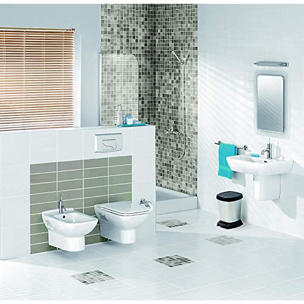 Rotho Paso Cosmetic Bin, 6 L, 23.4 x 21.9 x 29.5 cm, Lime Green Metallic