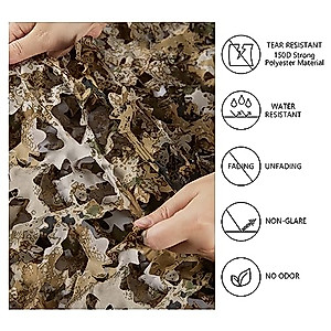 BASSDASH Camo Netting Camouflage Mesh Water Resistant for Hunting Blind Party (Grunge camo, 5x13ft (1.5x4M))