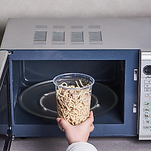 Jaluxing [42 Sets - 32 oz. Plastic Deli Food Storage Soup Togo Containers With Airtight Lids Clear Disposable Takeout Quart Container (Formerly FULING)