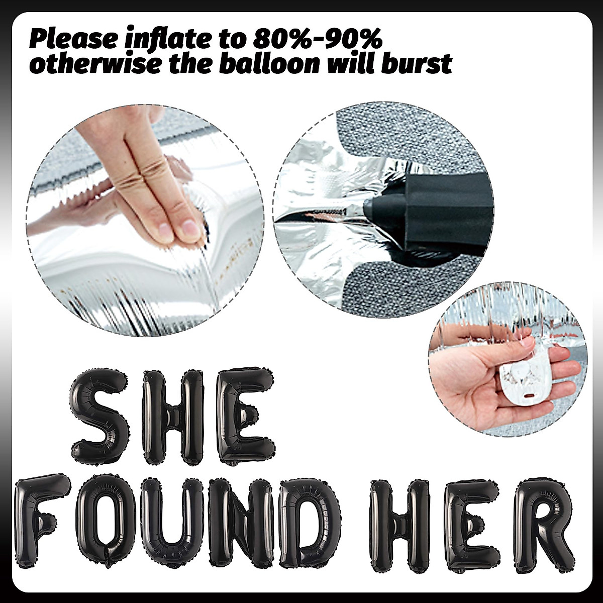 HOMEZZO Halloween Bachelorette Party Decoration - She Found Her Boo Bridal Shower Balloon Garland, Confetti Black White Ghost Balloon, Spooky Bride to Be Sash