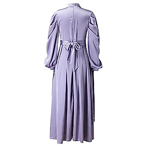 Dress Kaftan Arab Muslim Islamic Abaya Sleeve Casual Womens Solid Dress Women's Casual Dress Purple