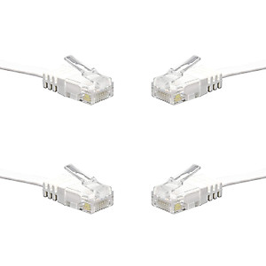 Cat6 Ethernet Patch Cable Short, Ancable 4-Pack 6 Inch Flat Ethernet Cable, Computer LAN Cable with Snagless RJ45 Connectors (White)
