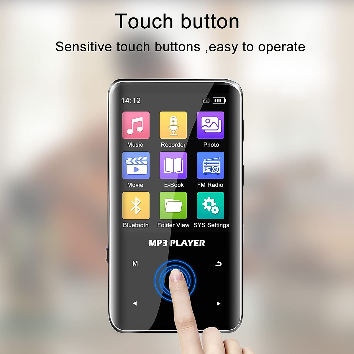 Portable Bluetooth MP3 Player with Clip - Wireless Mini Digital Hifi Lossless sound Music Players with 2.4 '' screen, Wearable Small Black Walkman Audio player with 32GB Memory for Sport and Running