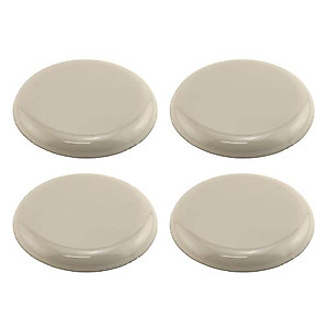 Prime-Line MP75221 2-1/8 inch Round Adhesive Tan Hard Plastic Slider (4-Pack)