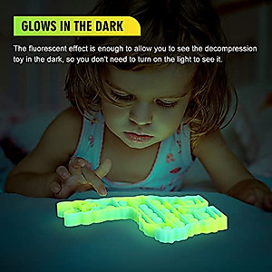 WHATOOK Glow in The Dark Fidget Pop Toys Llama its: 2 Pack Pop Silicone Fluorescent Fidget Bubble Popper Sensory Alpaca Toys, Luminous Anxiety Stress Relief Glowing Toys for Adults and Kids