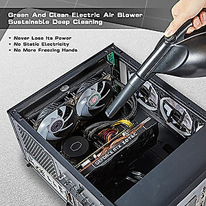 SIN SHINE - Compressed Air 3.0- Multi-Use Electric Air Duster for Cleaning Dust, Hairs, Crumbs, Scraps for Laptop, Computer, Replaces Compressed Air Cans (AD01-Black)