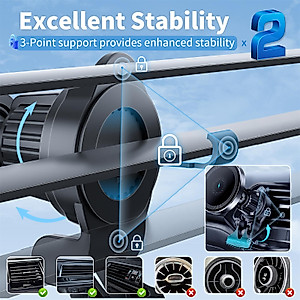 MANKIW for Magsafe Car Mount Charger,15W Magnetic Wireless Car Charger Mount for iPhone 15 Pro Max Plus 14 13 12，Fast Charging Mount for Magsafe Car Phone Holder Fits for Magsafe Charger Case