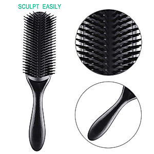 SIQUK 6 Pieces Hair Brush Comb Set Paddle Brush Detangle Hair Brush and Black Combs for Men and Women Wet, Dry, Curly and Straight Hair