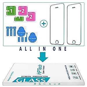 HPTech 2-Pack Tempered Glass For iPhone SE 2016, iPhone 5S, iPhone 5, iPhone 5C Screen Protector, Easy to Install, Bubble Free, 9H Hardness